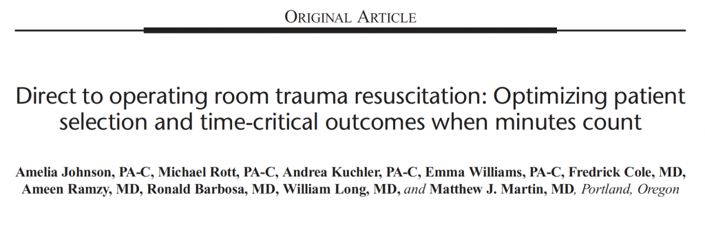 August In Print: Journal of Trauma, BMJ Trauma Surg Acute Care Open ...