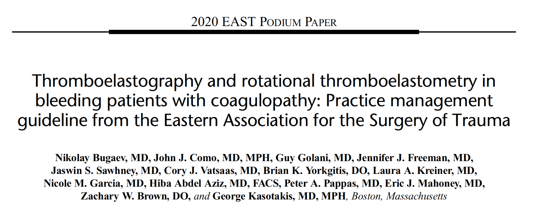 January In Print: TEG and ROTEM in bleeding patients with coagulopathy ...
